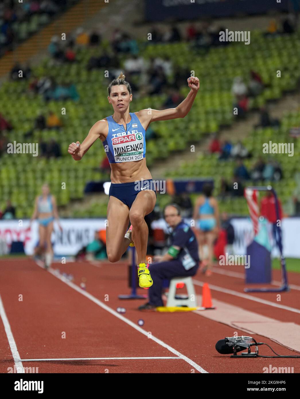 Hanna Minenko participating in the long jump of the European Athletics ...