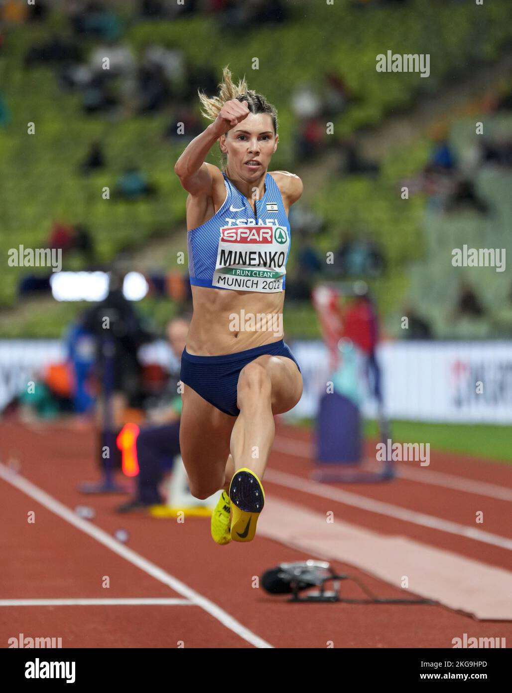 Hanna Minenko participating in the long jump of the European Athletics ...