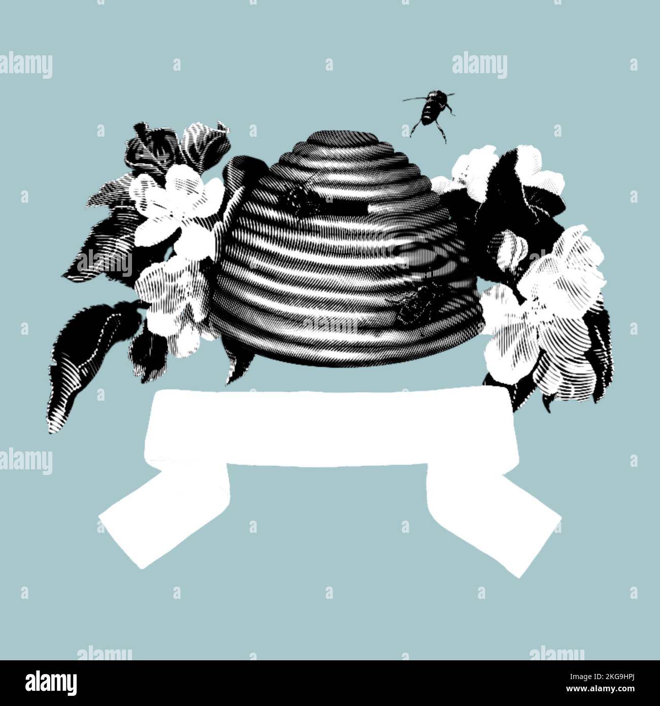 honey composition. graphic engraving realistic illustration of honey ...
