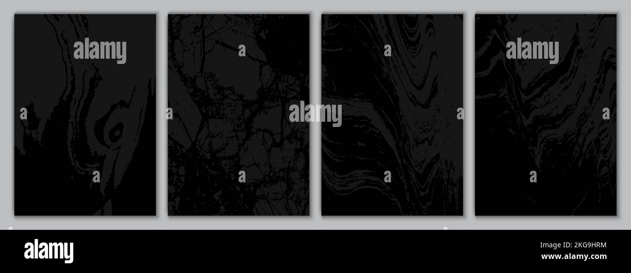 Black Marble Background Set. Dark Luxury Texture Collection Stock ...