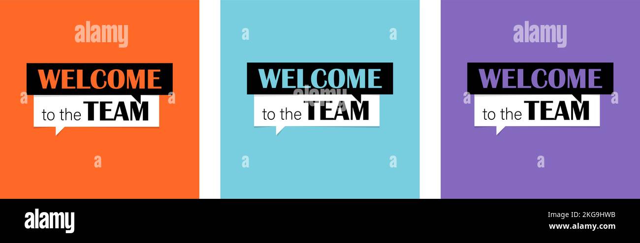 Welcome to the team. Welcome posters set with text Stock Vector Image ...