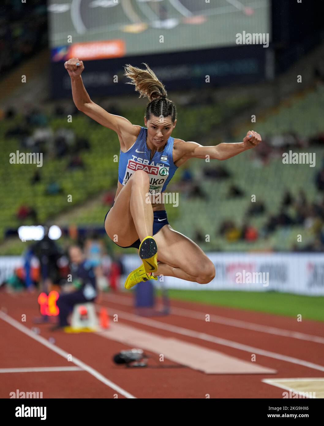 Hanna Minenko participating in the long jump of the European Athletics ...
