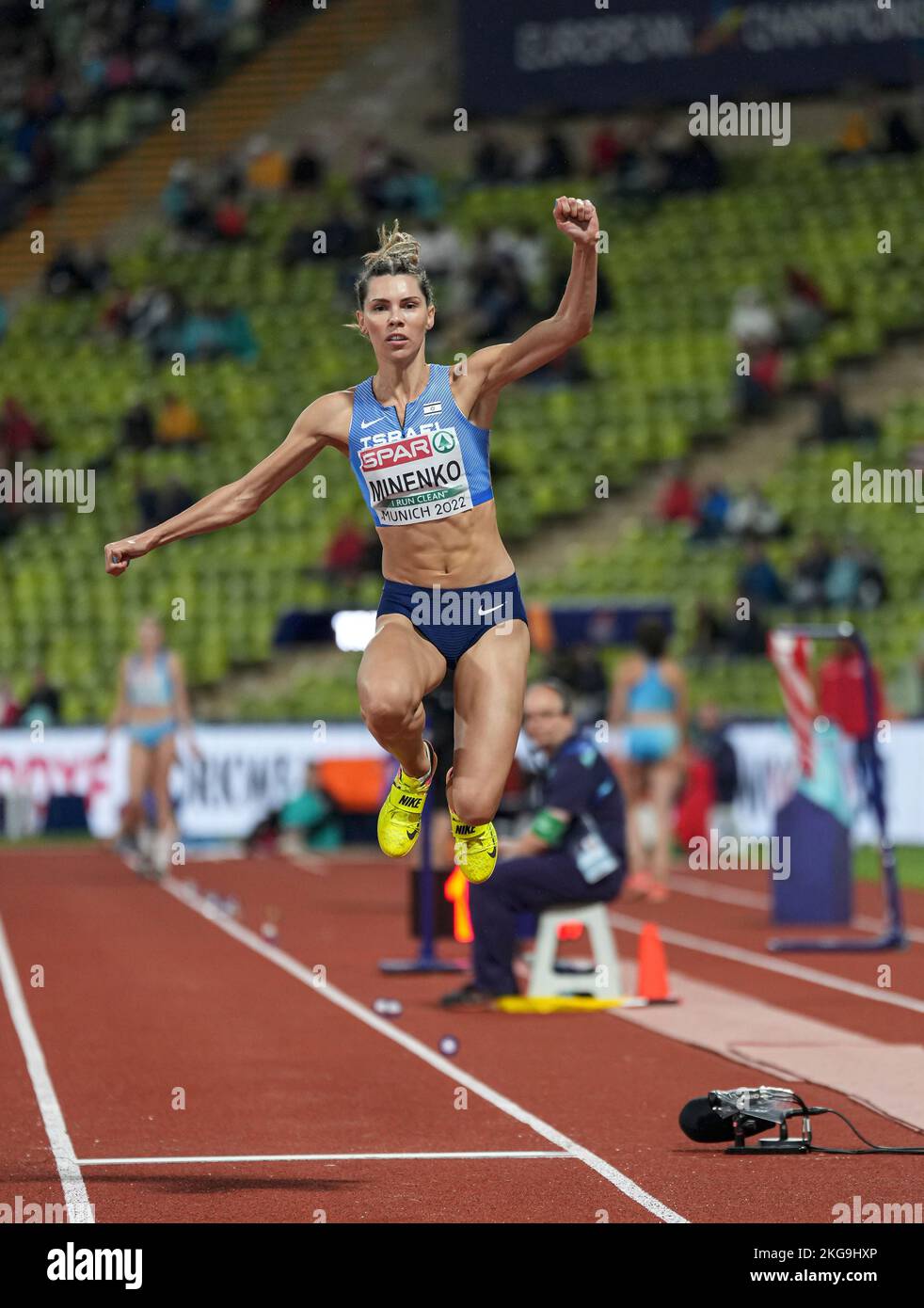 Hanna Minenko participating in the long jump of the European Athletics ...