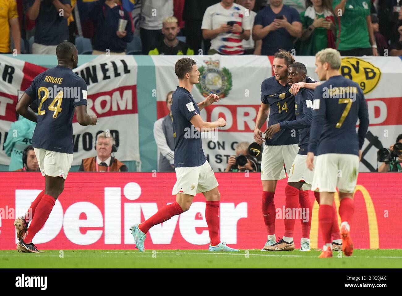 Adrien Rabiot Of France Celebrates His Goal With His Teammates During