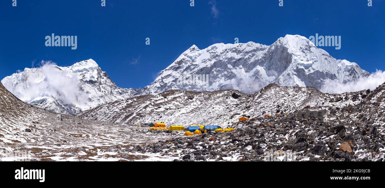Island Peak Mountain Base Camp 6189m in Everest Region of Himalayas ...