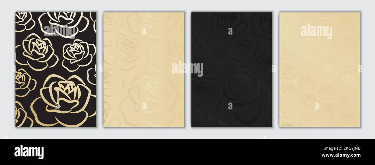 Rose Elegant Background Texture Set. Flower Frame Collection Design ...