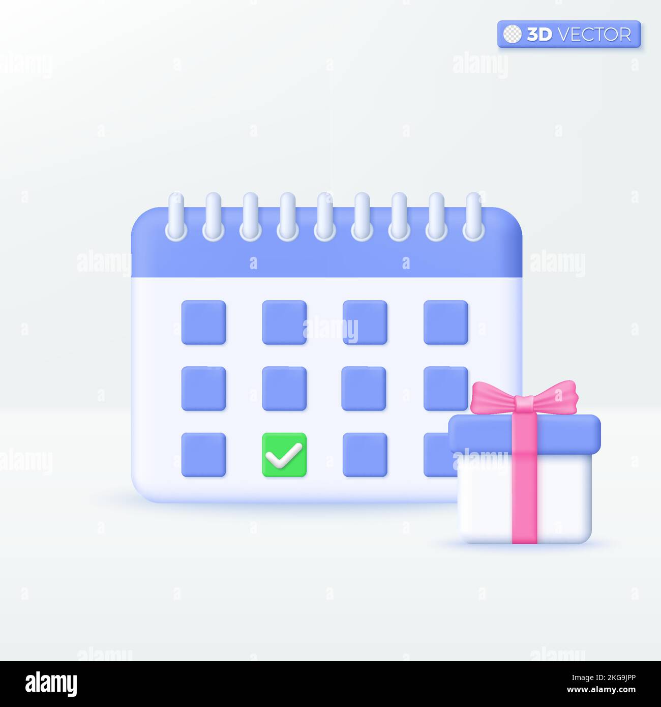Calendar with gift box icon symbols. daily birthday event schedule ...