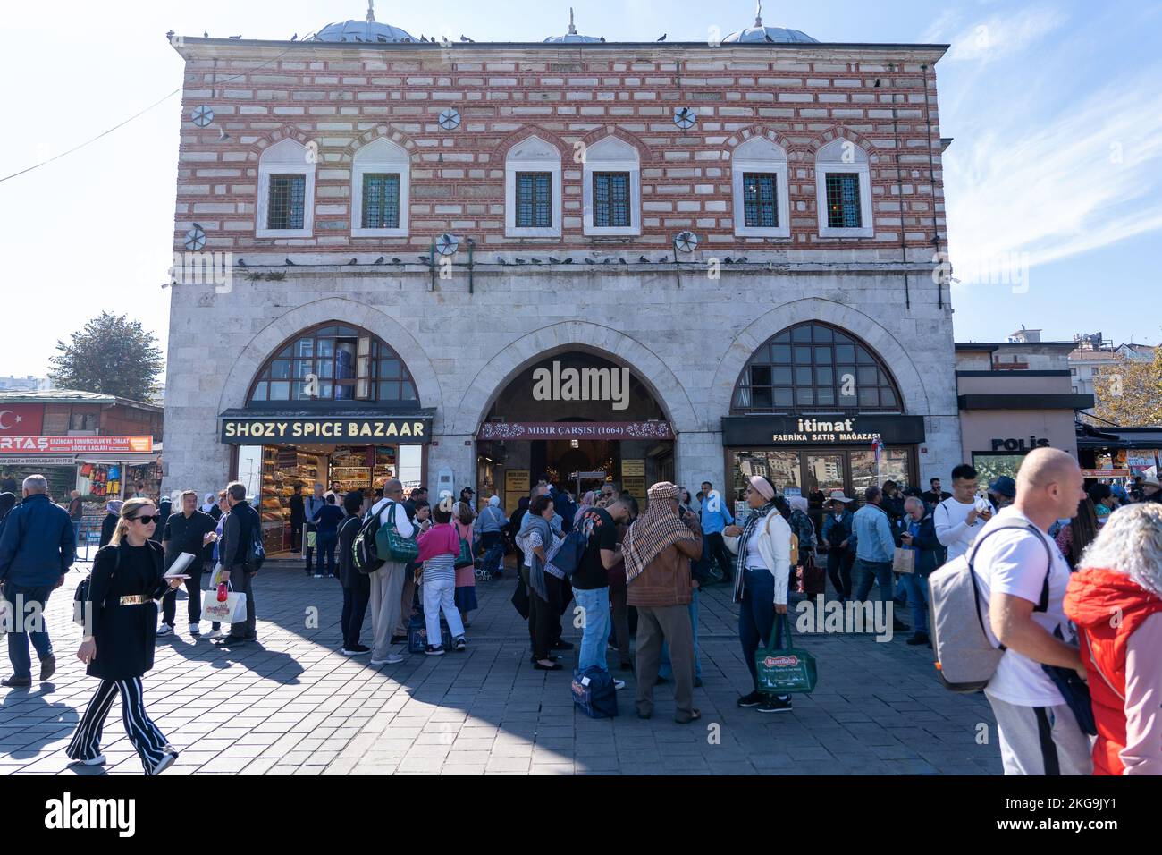The main entrances of Egyptian Spice Bazaar in Istanbul called Mısır ...