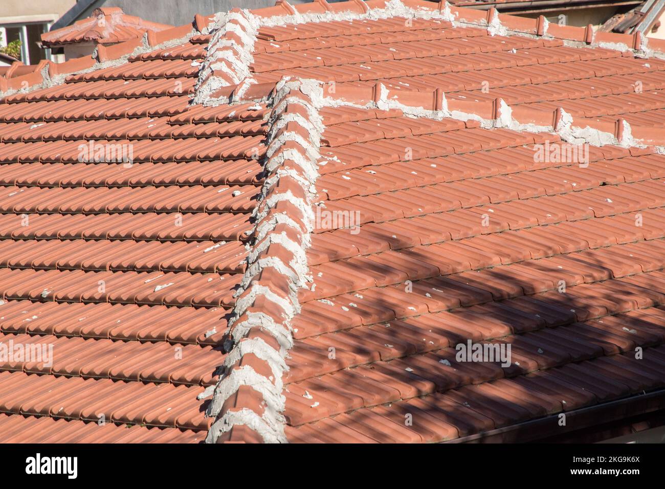 Roofs of townhouses covered with ceramic tiles Stock Photo - Alamy
