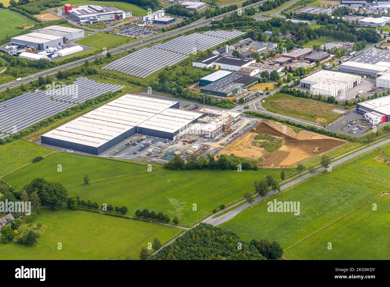 Construction site with new briloner leuchten logistics center hi-res ...
