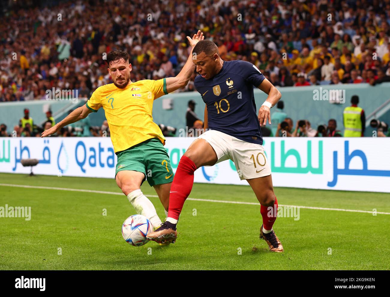 Al Wukair, Qatar, 22nd November 2022. Milos Degenek of Australia ...