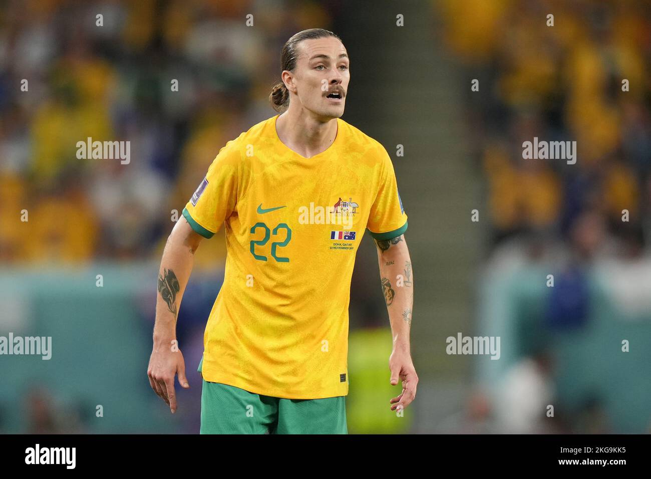Jackson Irvine of Australia during the Qatar 2022 World Cup match ...
