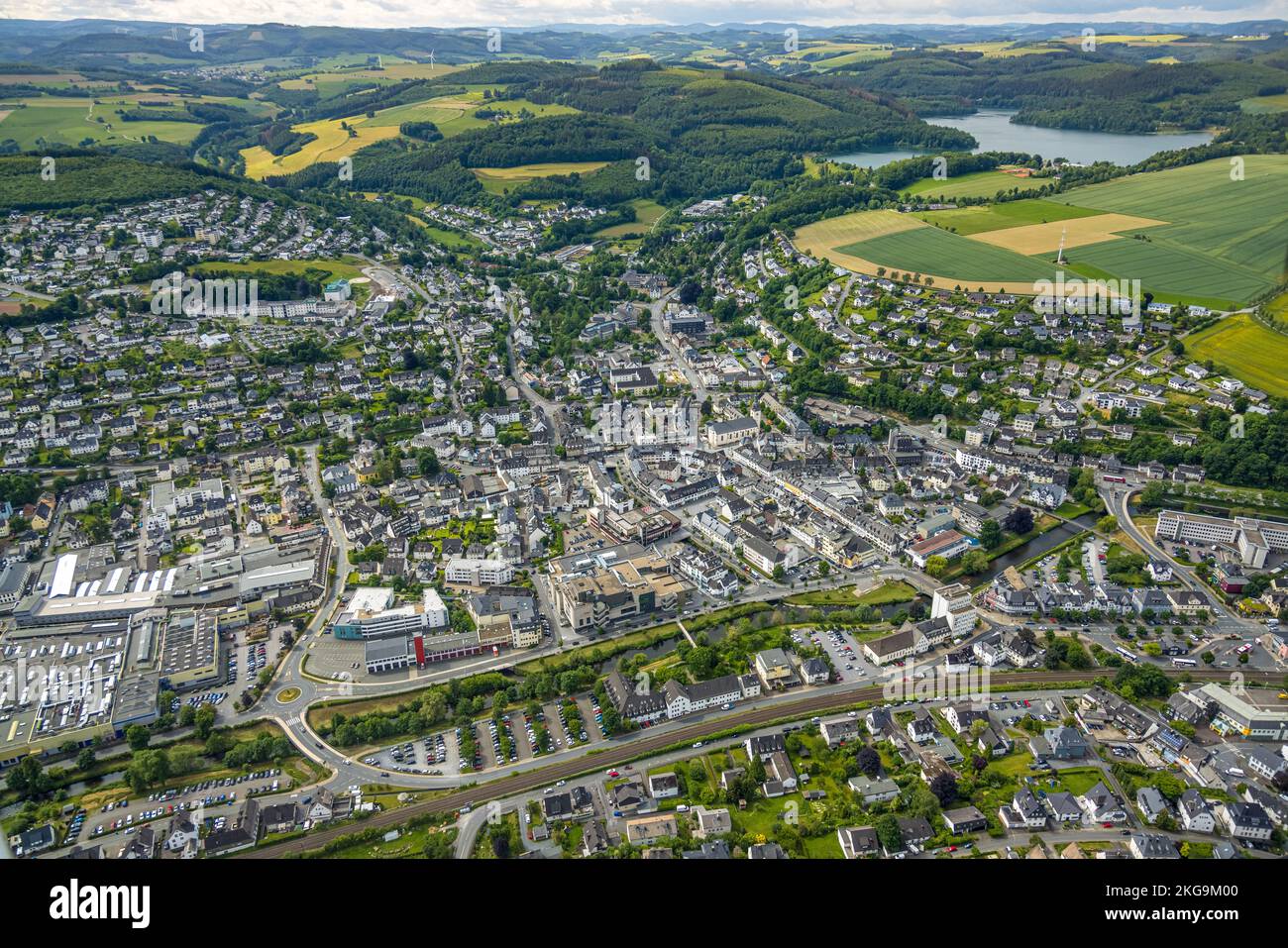 City view downtown and catholic parish church st walburga hi-res stock ...
