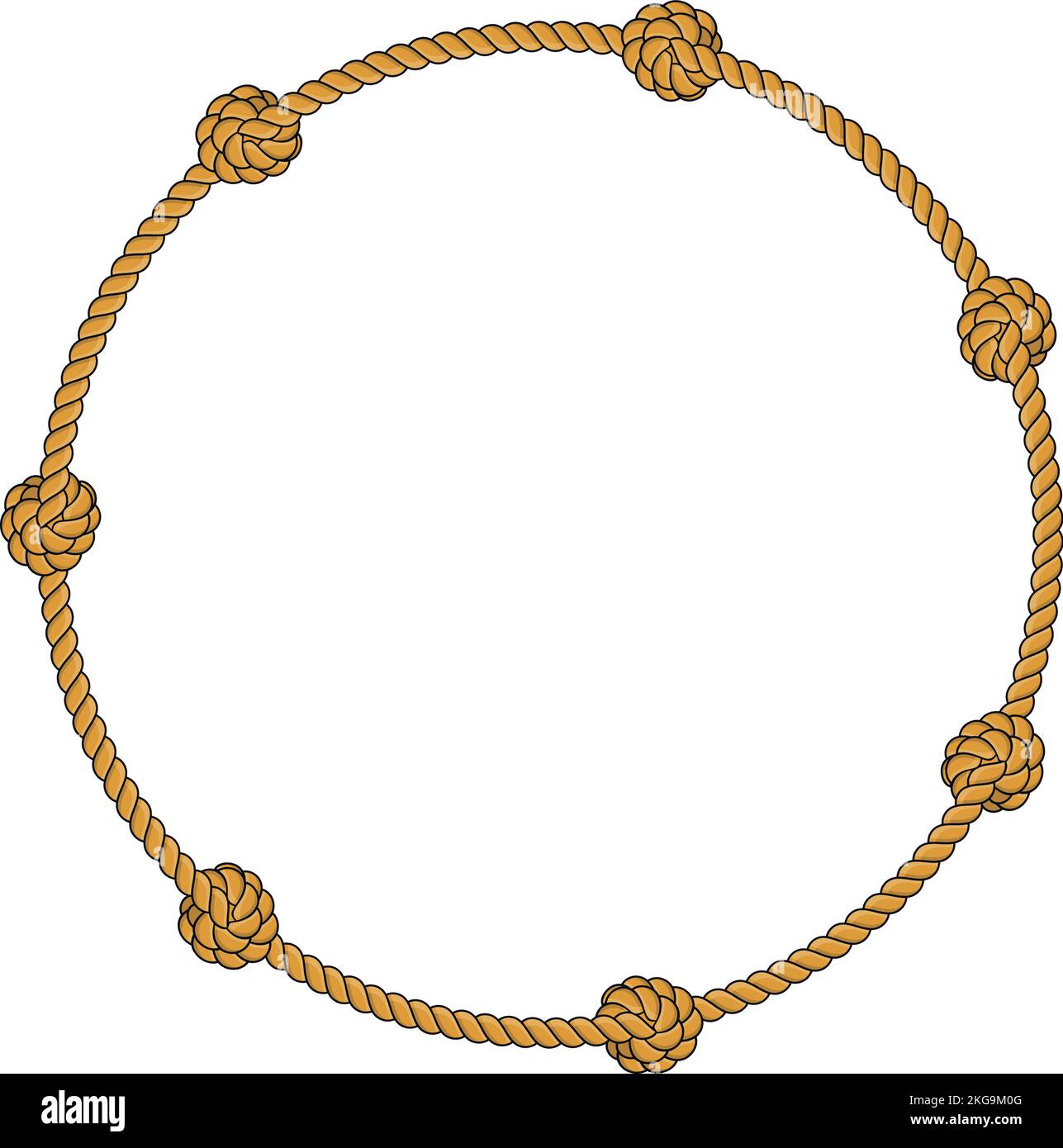 Round rope frame isolated on white background. Twisted cord Stock ...