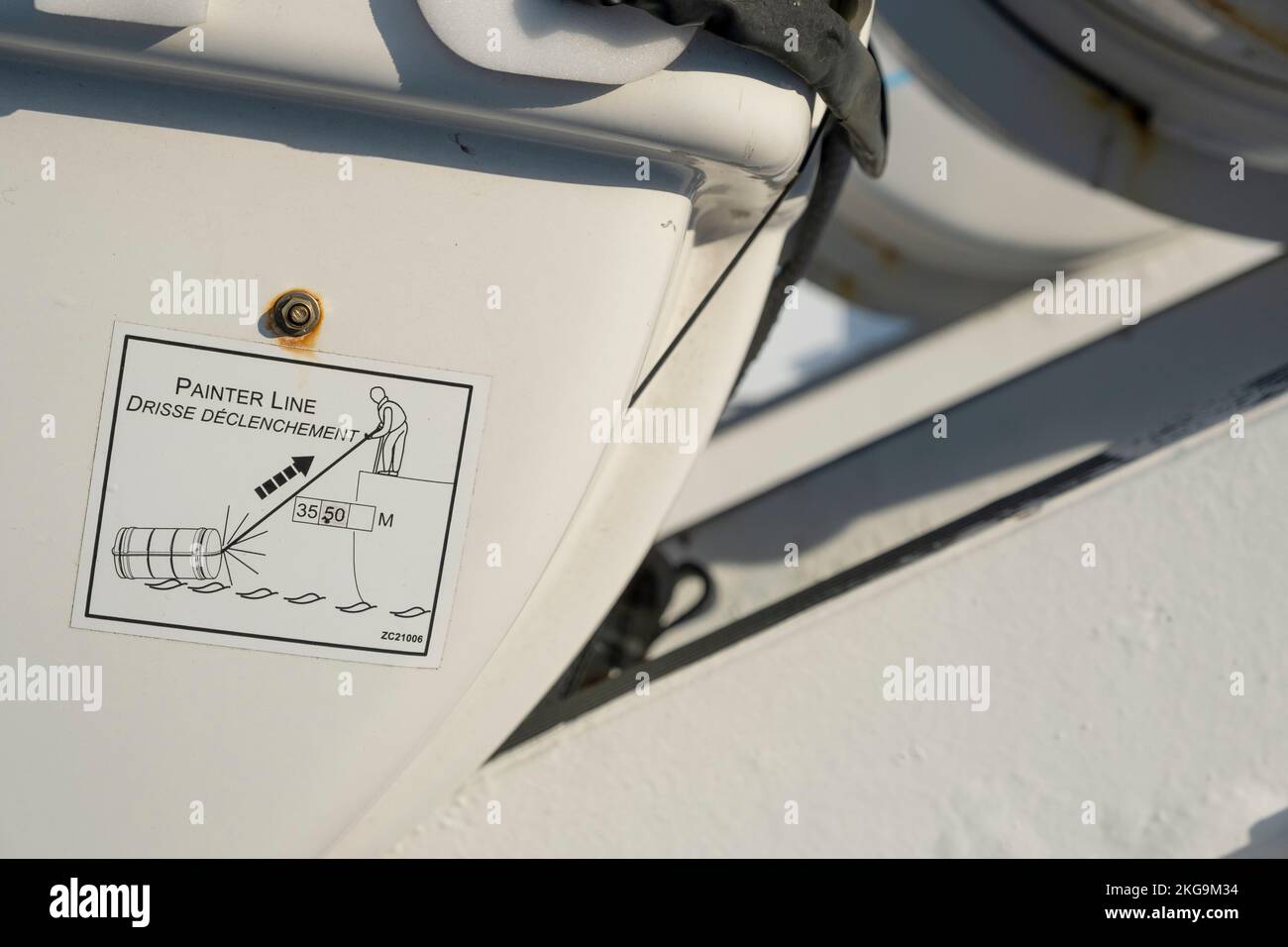 Santander, Spain. 28th October 2022. Emergency life rafts in their ...