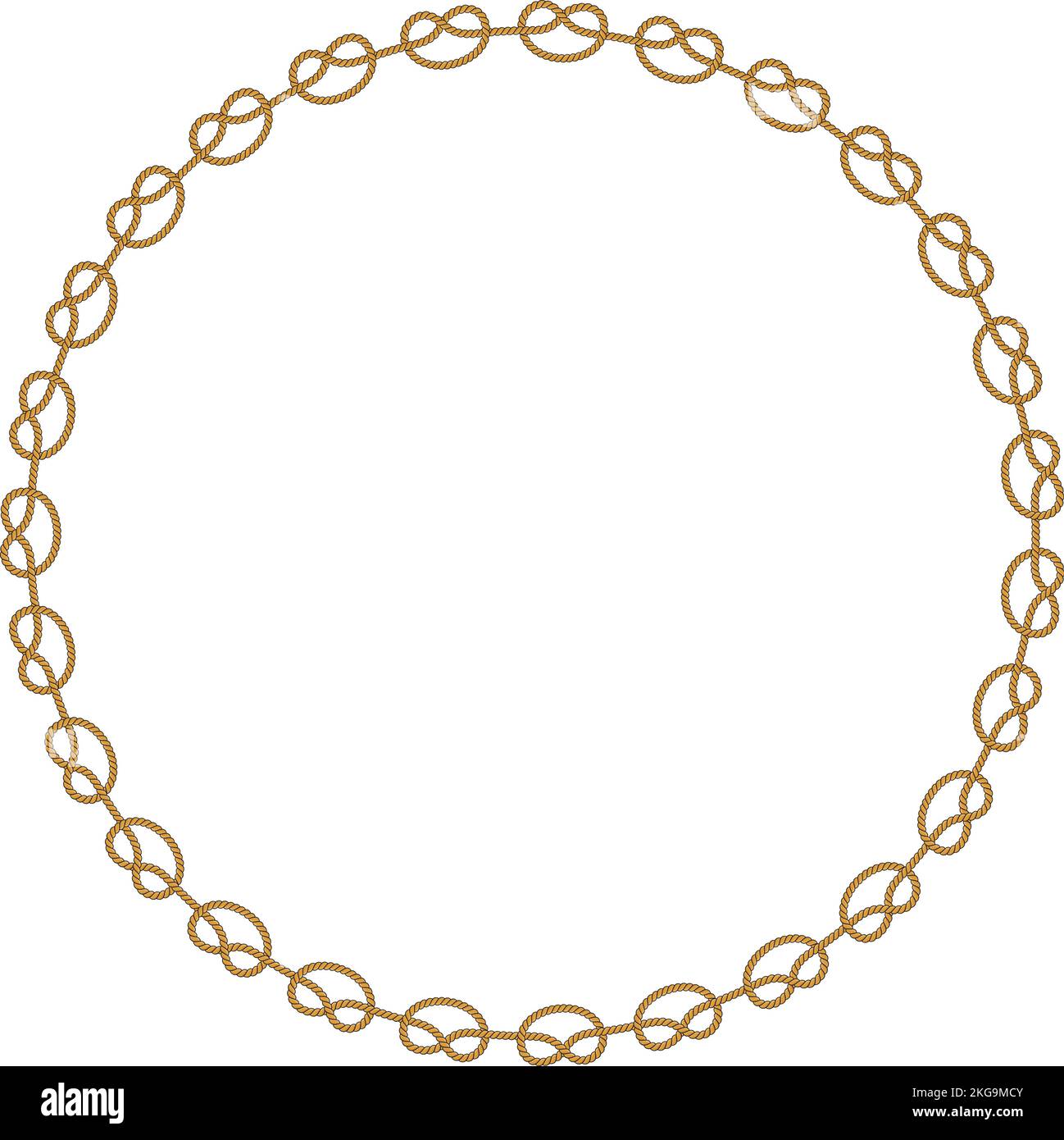 Round rope frame isolated on white background. Twisted cord Stock ...