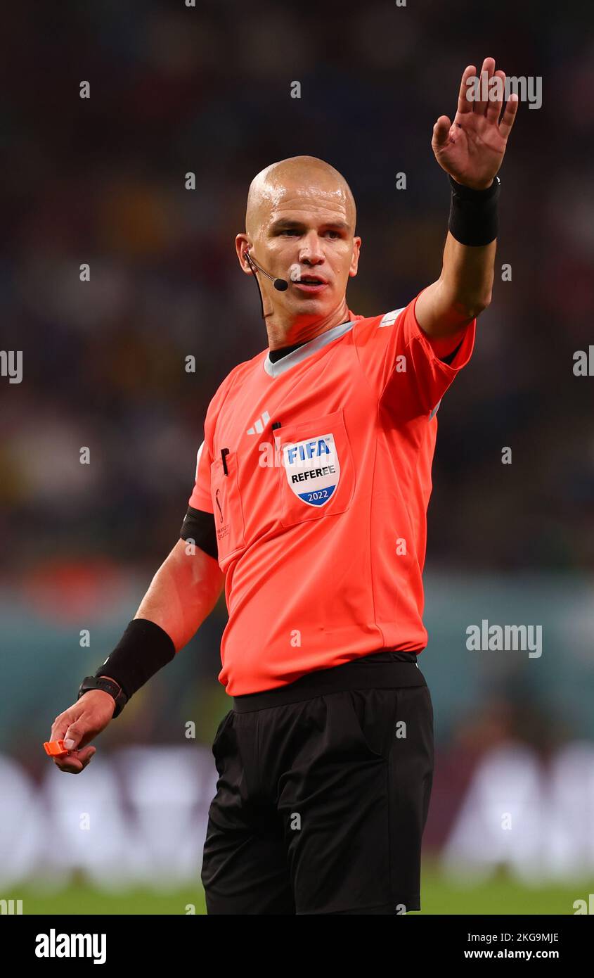 Al Wukair, Qatar, 22nd November 2022. Referee Victor Gomes during the ...