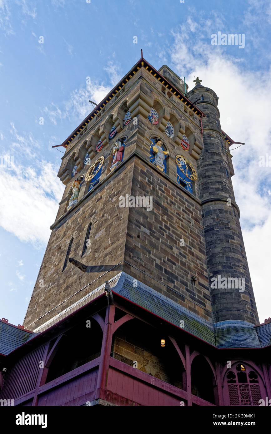 Marquis of Bute Clock Tower, Cardiff Castle, South Glamorgan, Wales ...