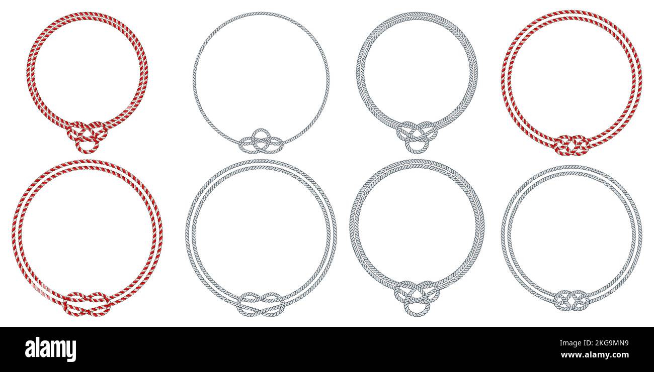 Nautical rope round and square rope frames hi-res stock photography and ...