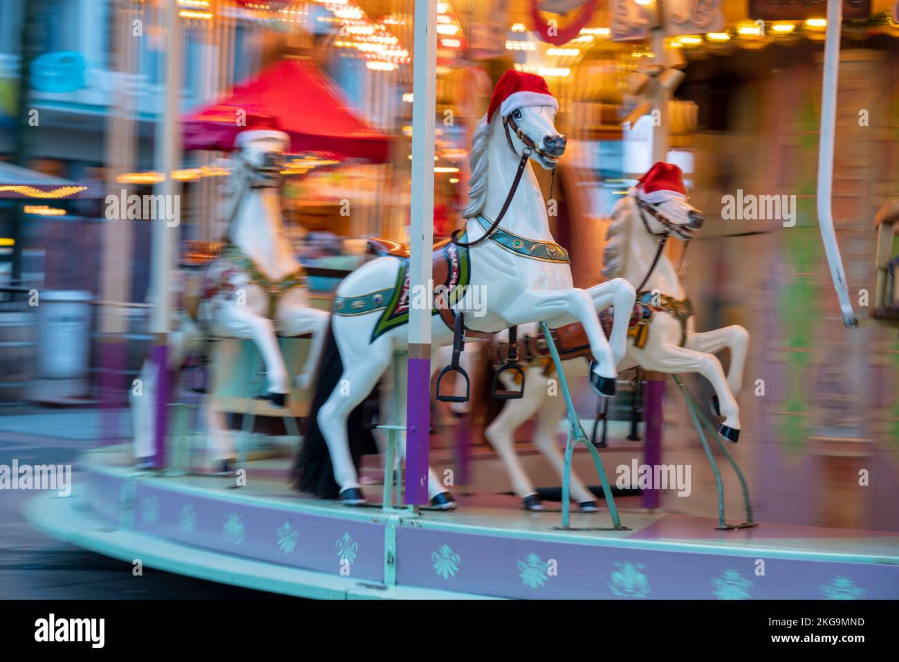 Pre-Christmas period, Christmas market at Kennedyplatz in the city ...