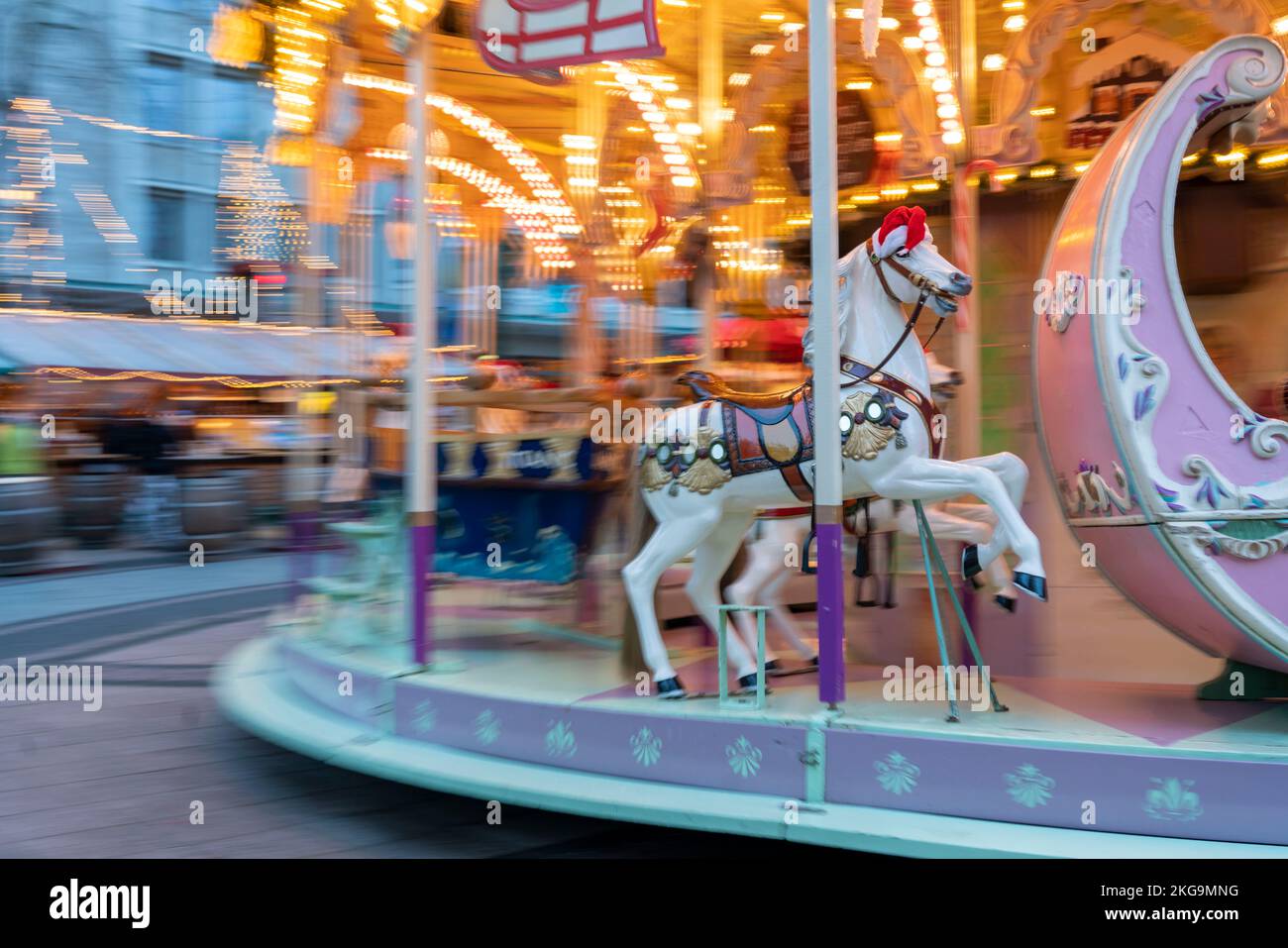 Pre-Christmas period, Christmas market at Kennedyplatz in the city ...