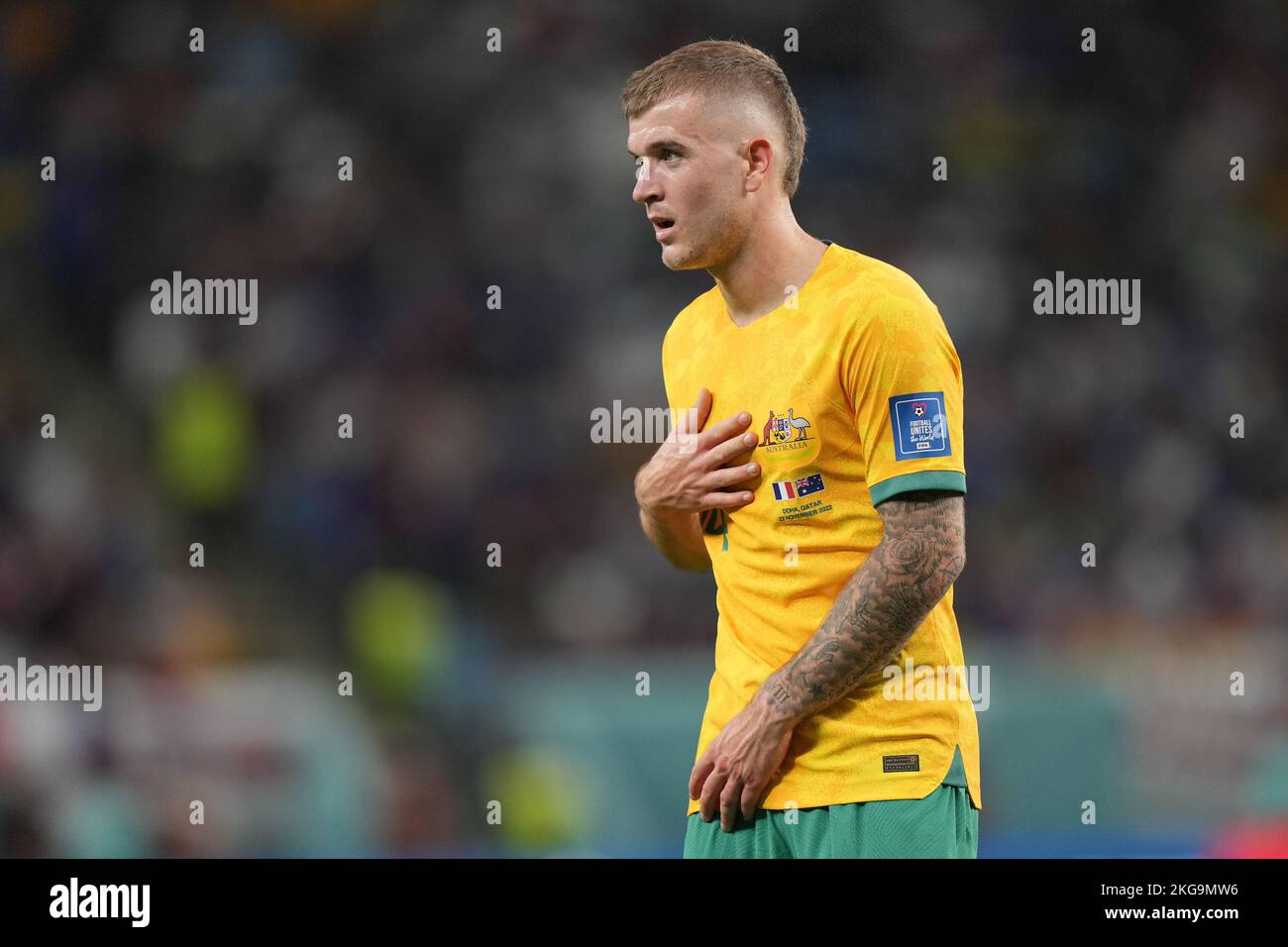 Riley McGree of Australia during the Qatar 2022 World Cup match, Group ...