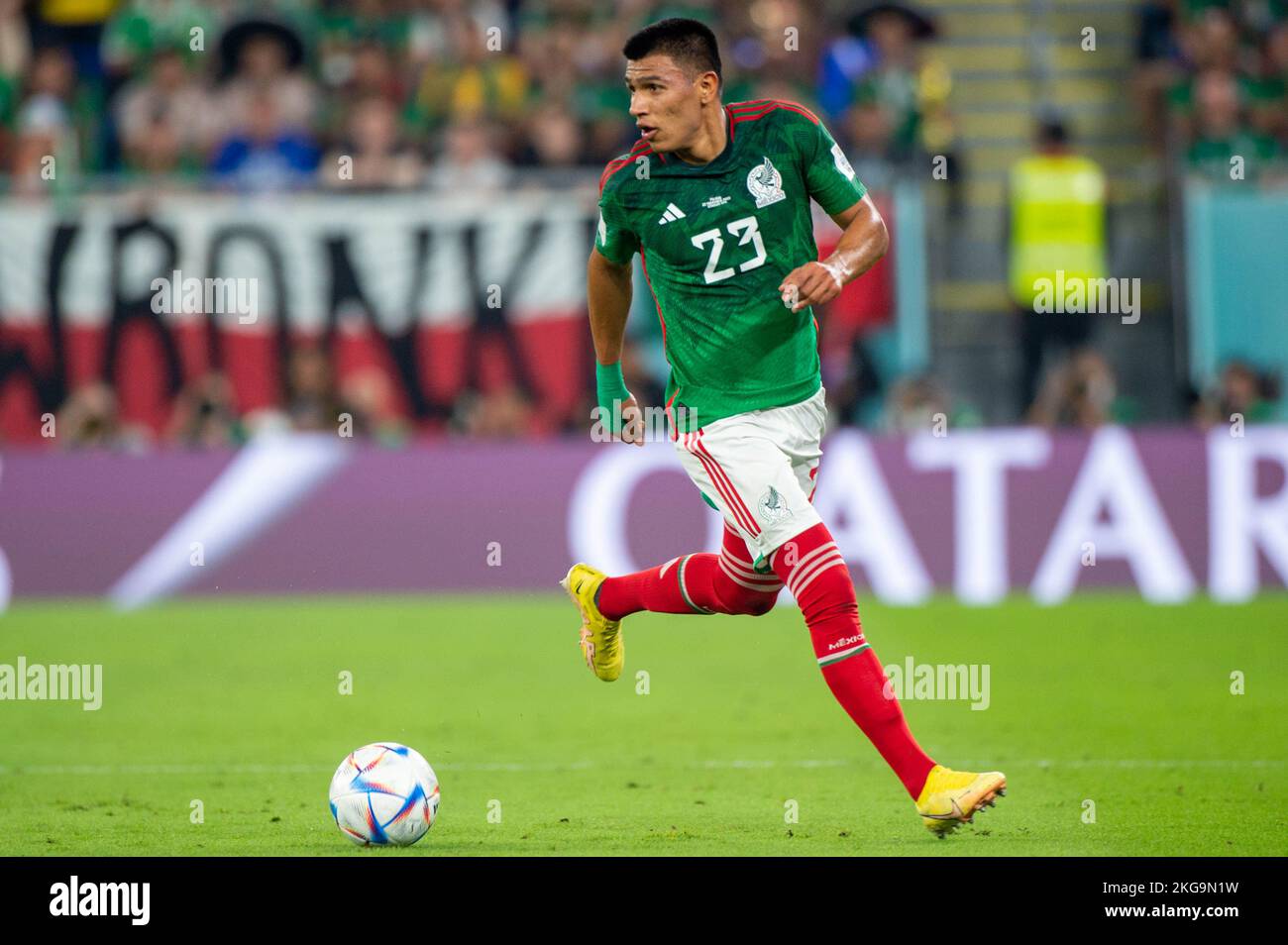 Jesus Gallardo of Mexico during the FIFA World Cup Qatar 2022 Group C ...