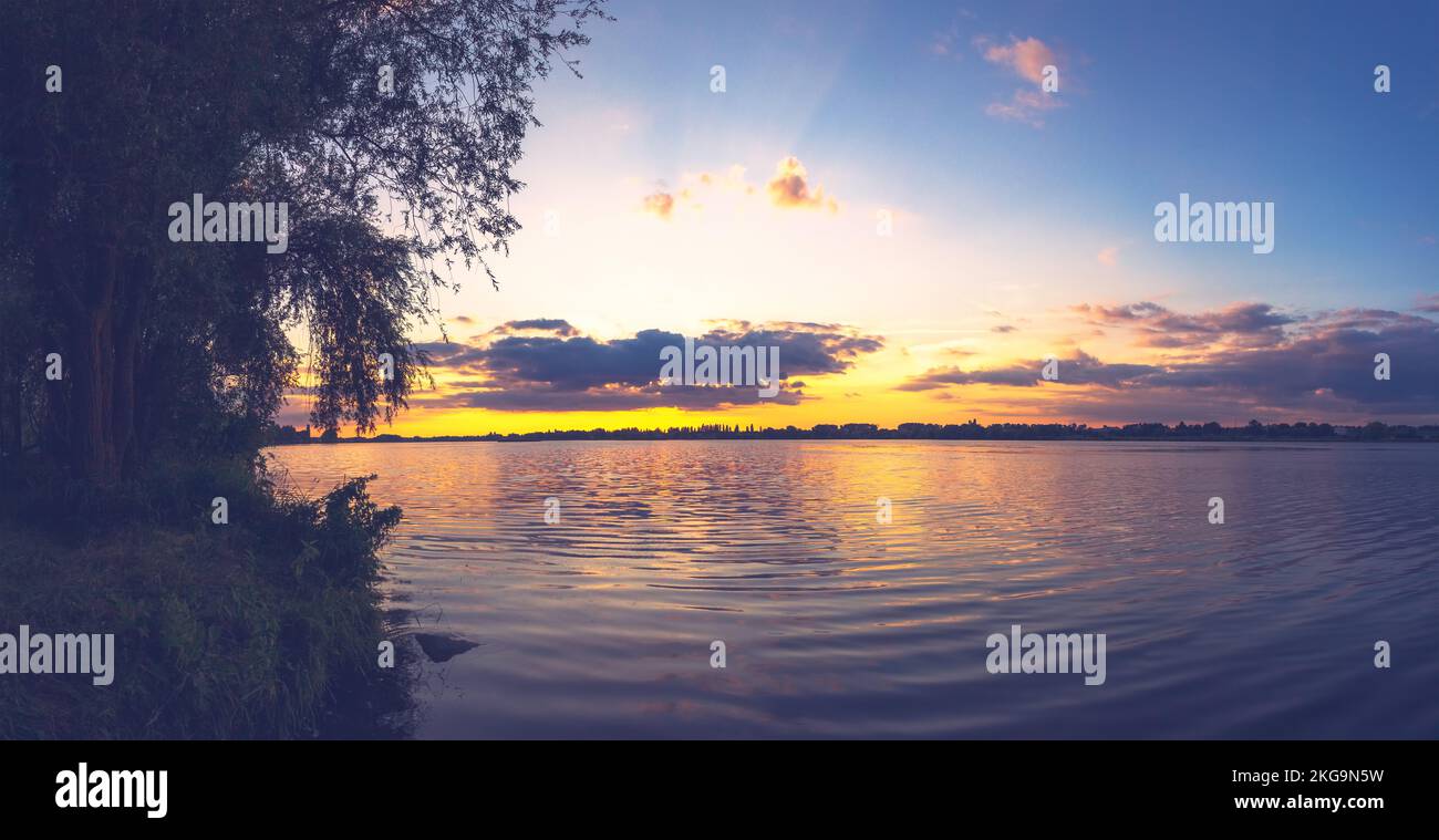 Beautiful sunset on Rastavitsa river, Ukraine Stock Photo - Alamy