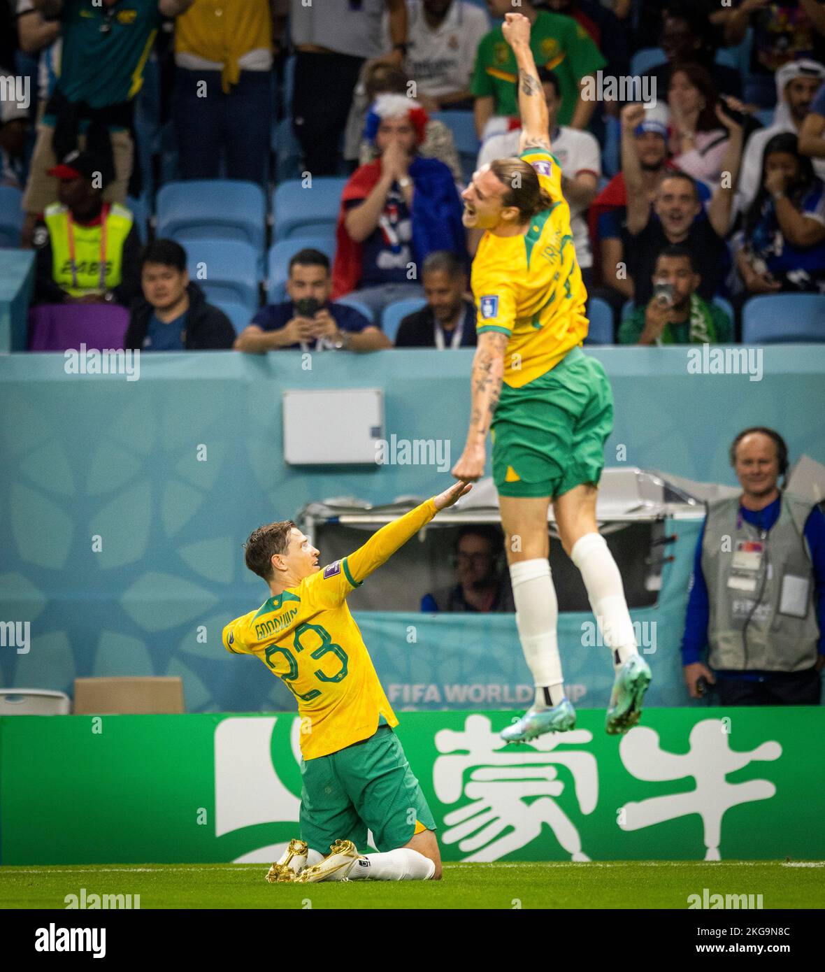 Doha, Qatar. 22nd Nov, 2022. Goal celebration: Craig Goodwin (AUS ...