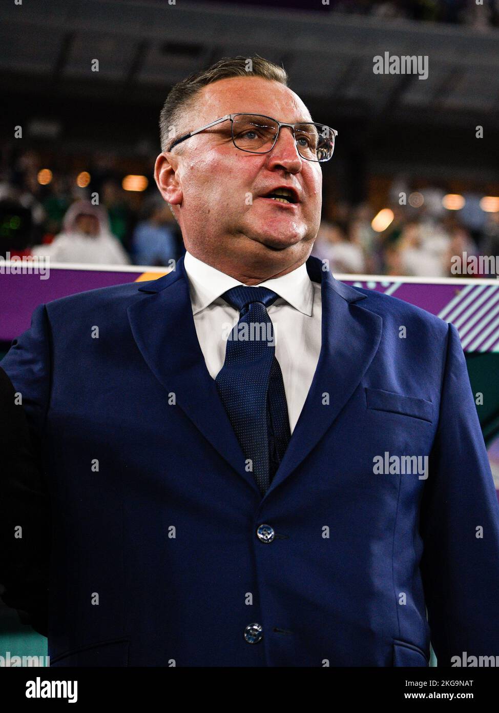 DOHA, QATAR - NOVEMBER 22: Coach Czeslaw Michniewicz of Poland prior to ...