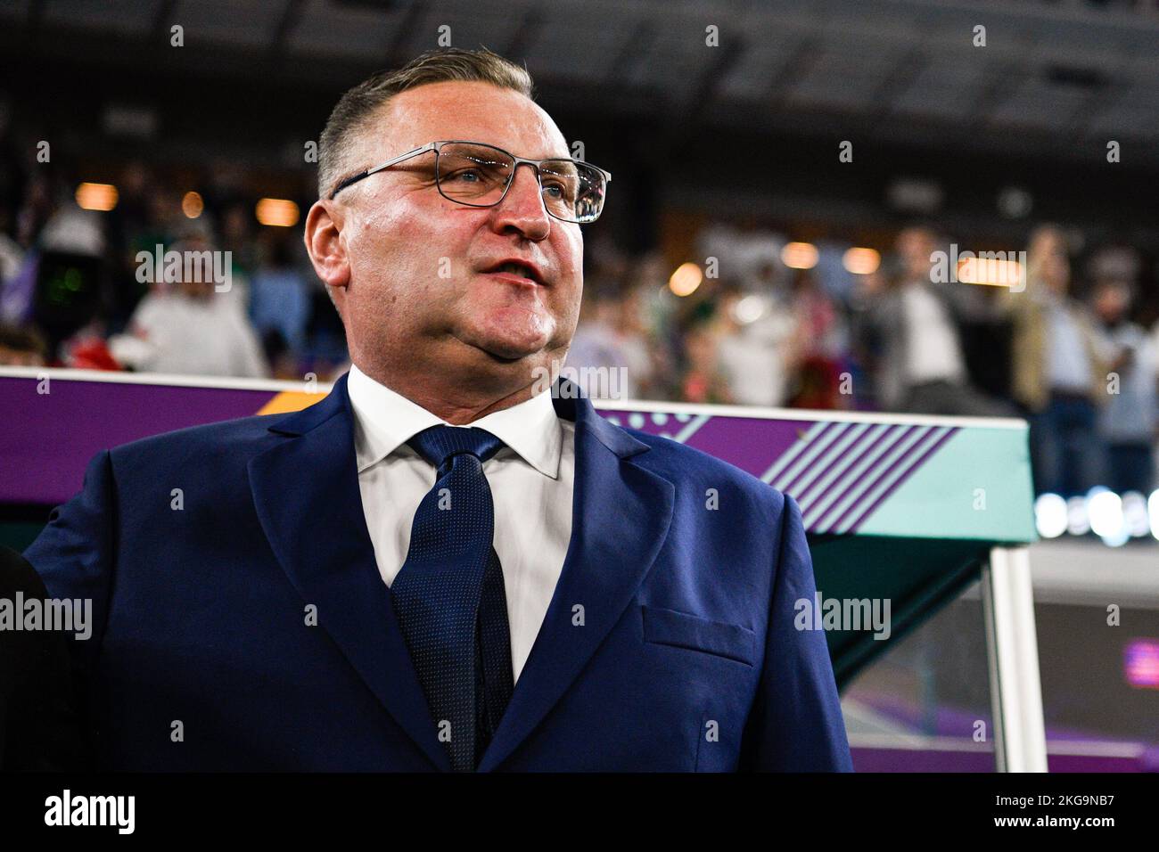DOHA, QATAR - NOVEMBER 22: Coach Czeslaw Michniewicz of Poland prior to ...