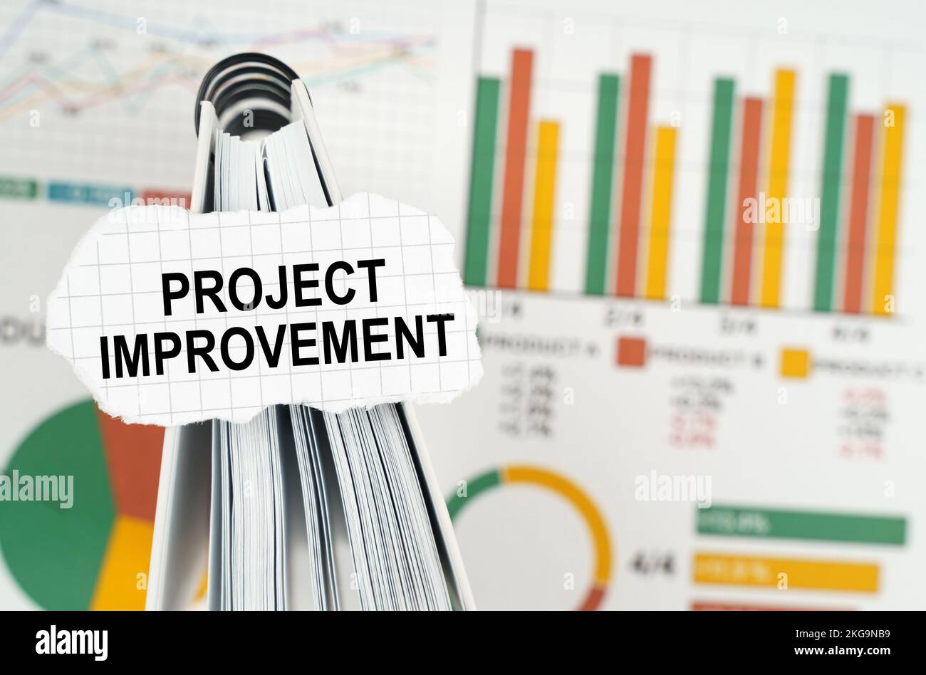 Business concept. On the business charts there is a notebook on which ...