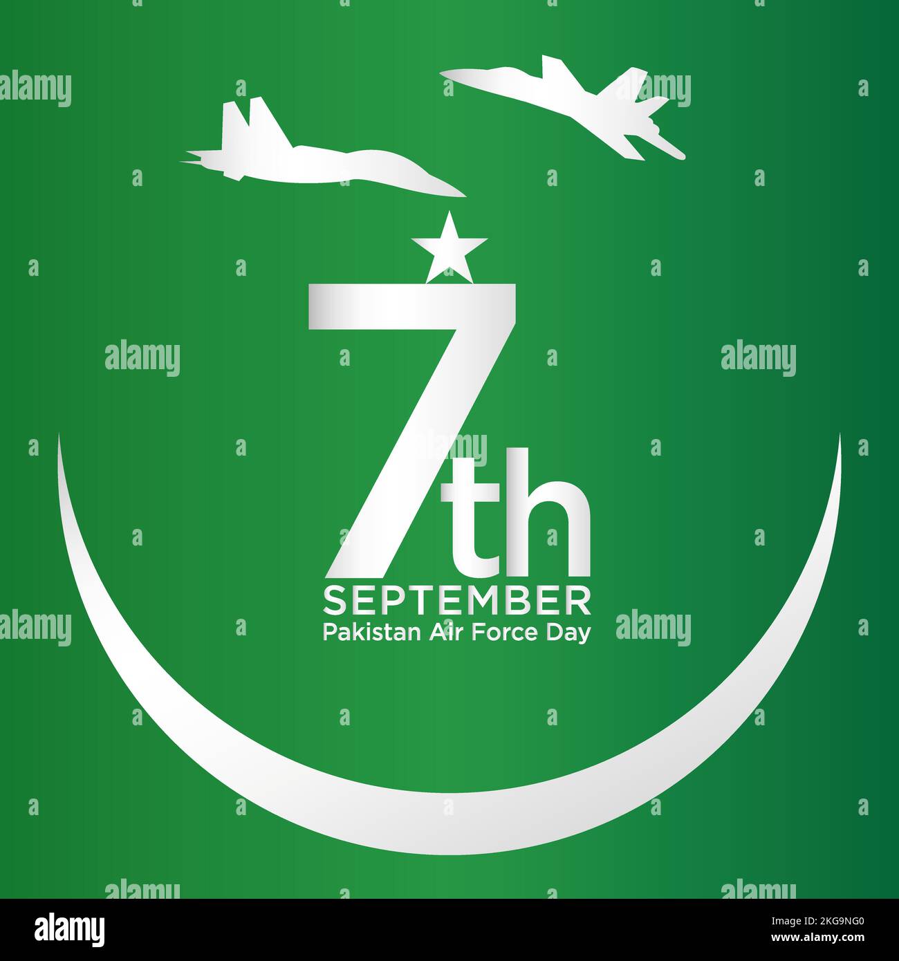 A poster for the 7th of September Pakistan Air Force Day with flying ...