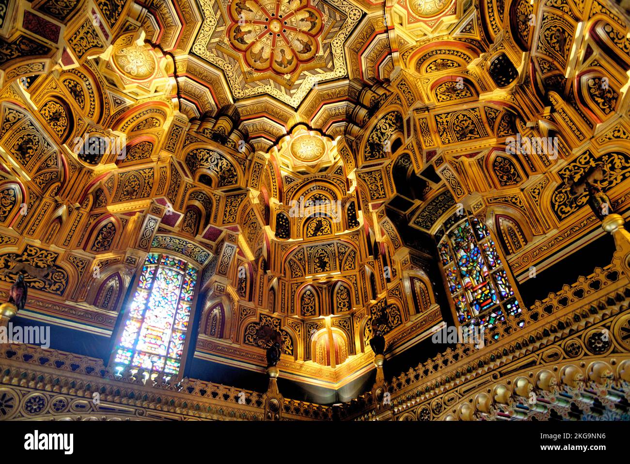 The interior of the circular Arab Room with its amazing gold, gilded ...