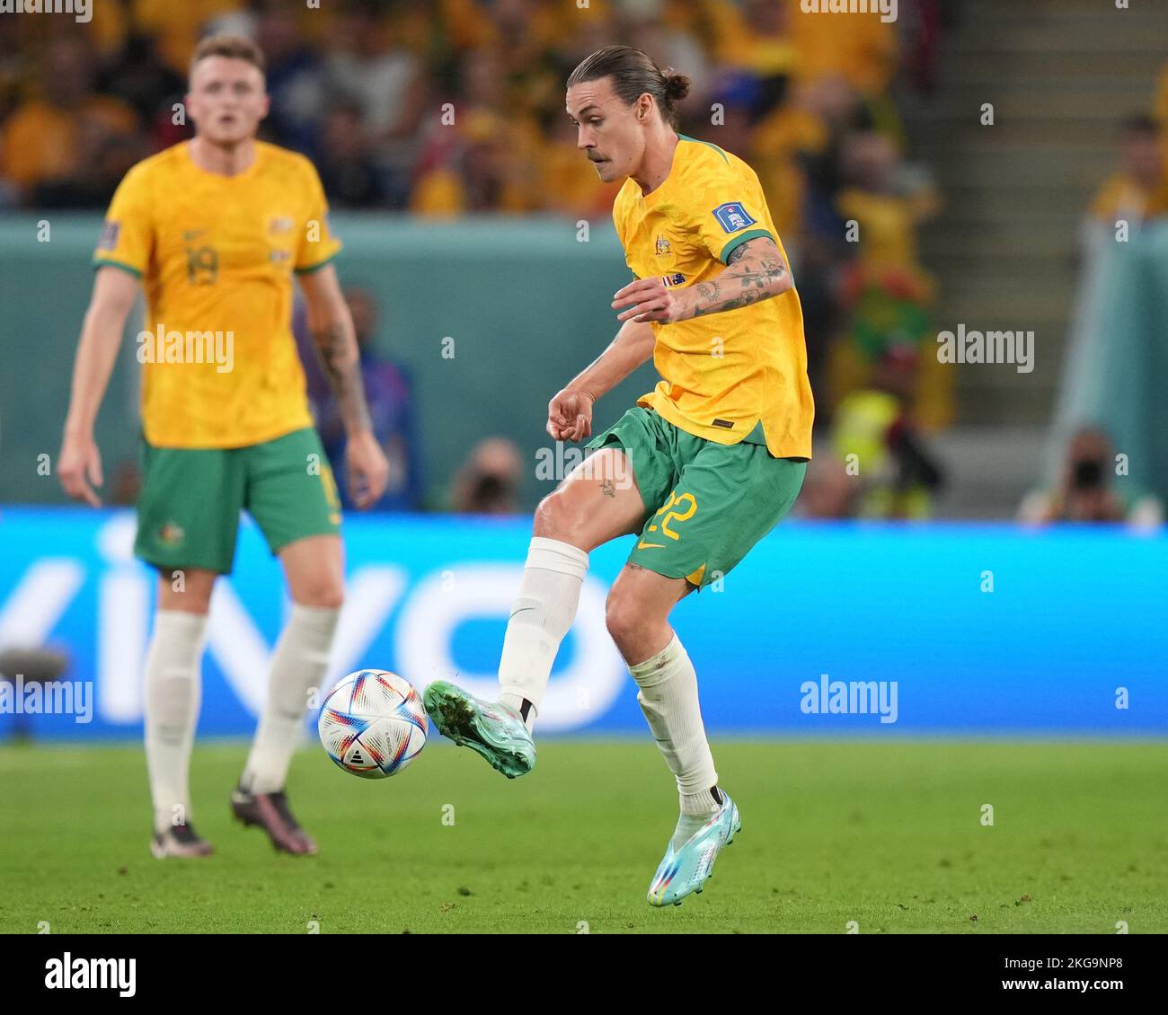 Jackson Irvine of Australia during the Qatar 2022 World Cup match ...