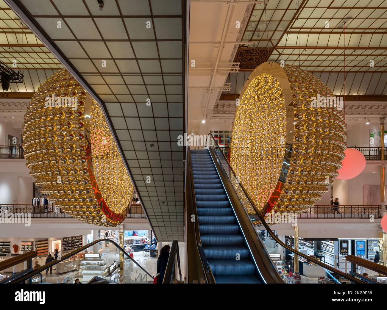 The Bon Marché department store. Inside view of the building and its ...