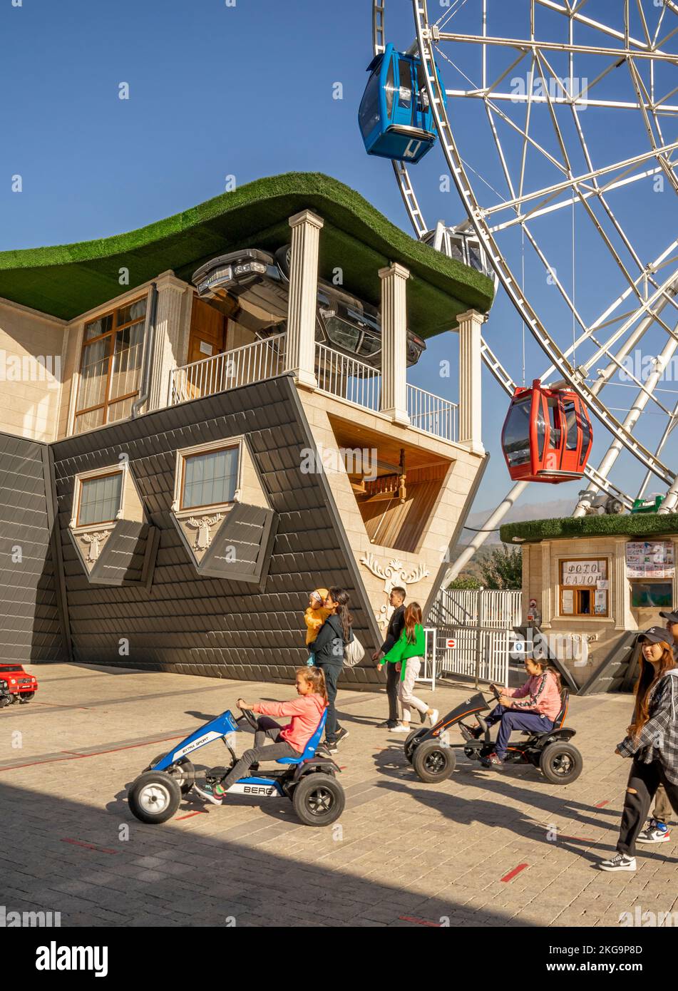 Upside down house in The Kók Tóbe Park -a recreational area in Almaty ...