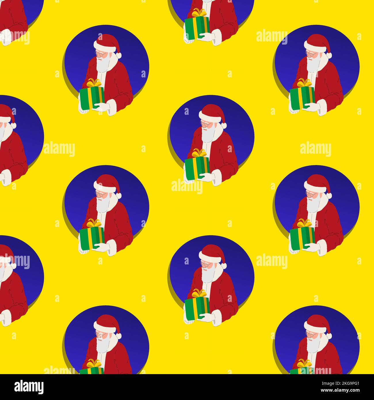 Santa Claus, background with seamless pattern, repeating vector ...