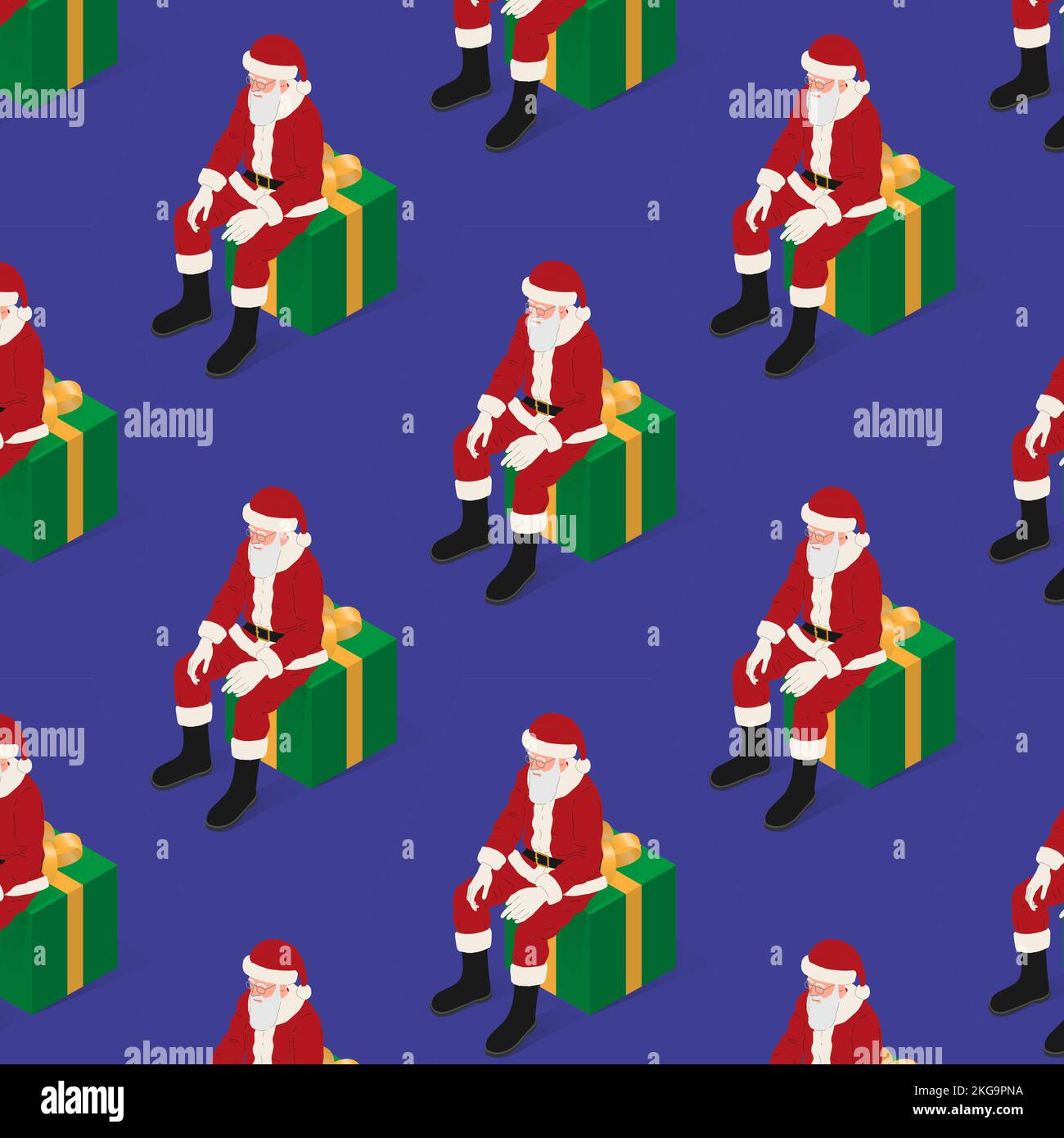 Santa Claus, background with seamless pattern, repeating vector ...