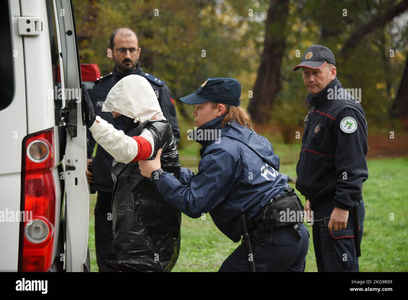 In Valbandon near Pula, a joint police exercise of the Croatian and ...