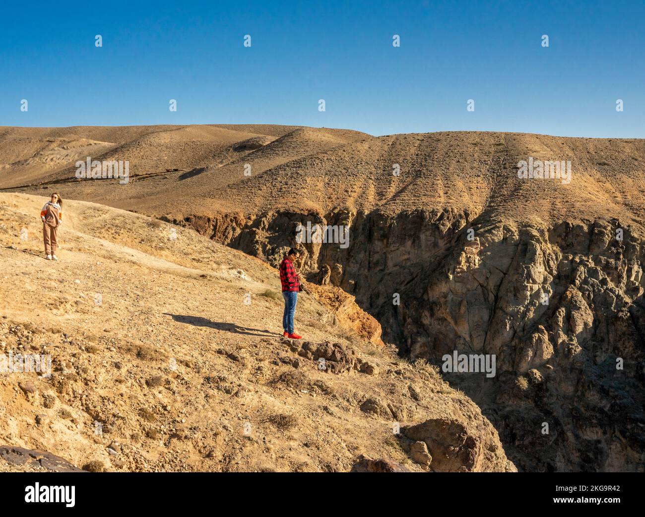 Tourists in Black canyon, Kazakhstan. Chernyi Kanion Kazakhstan Stock ...