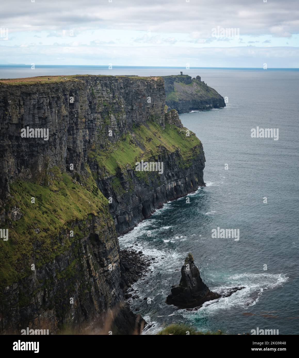 Spectacular view of famous Cliffs of Moher and wild Atlantic Ocean ...