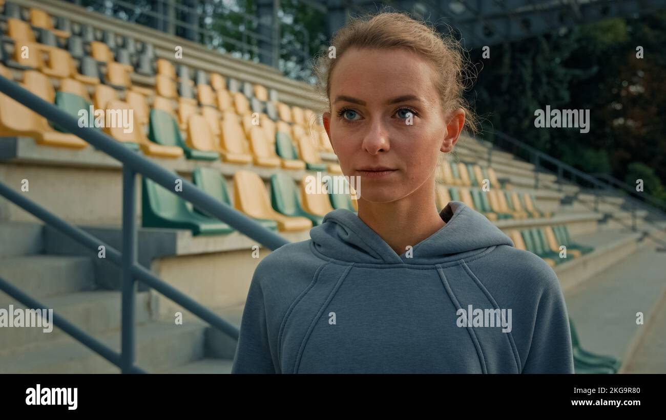 Sportswoman runner caucasian woman jogger running marathon race on city ...