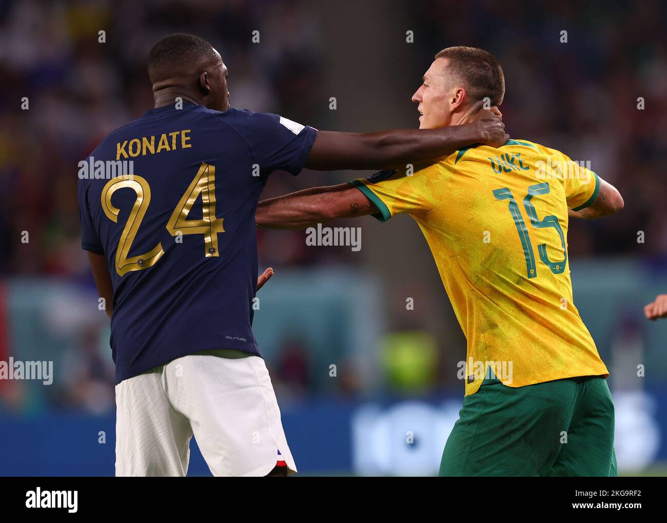 Al Wukair Qatar 22nd November 2022 Ibrahima Konate Of France Argues