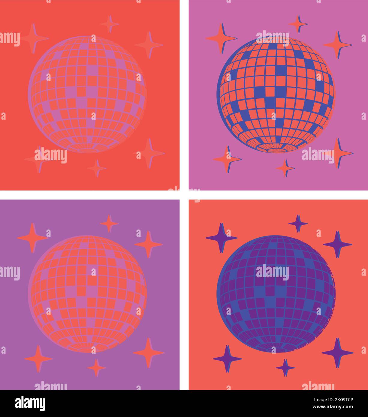 Disco Ball Vector Illustration Pop Art Style Stock Vector Image & Art ...