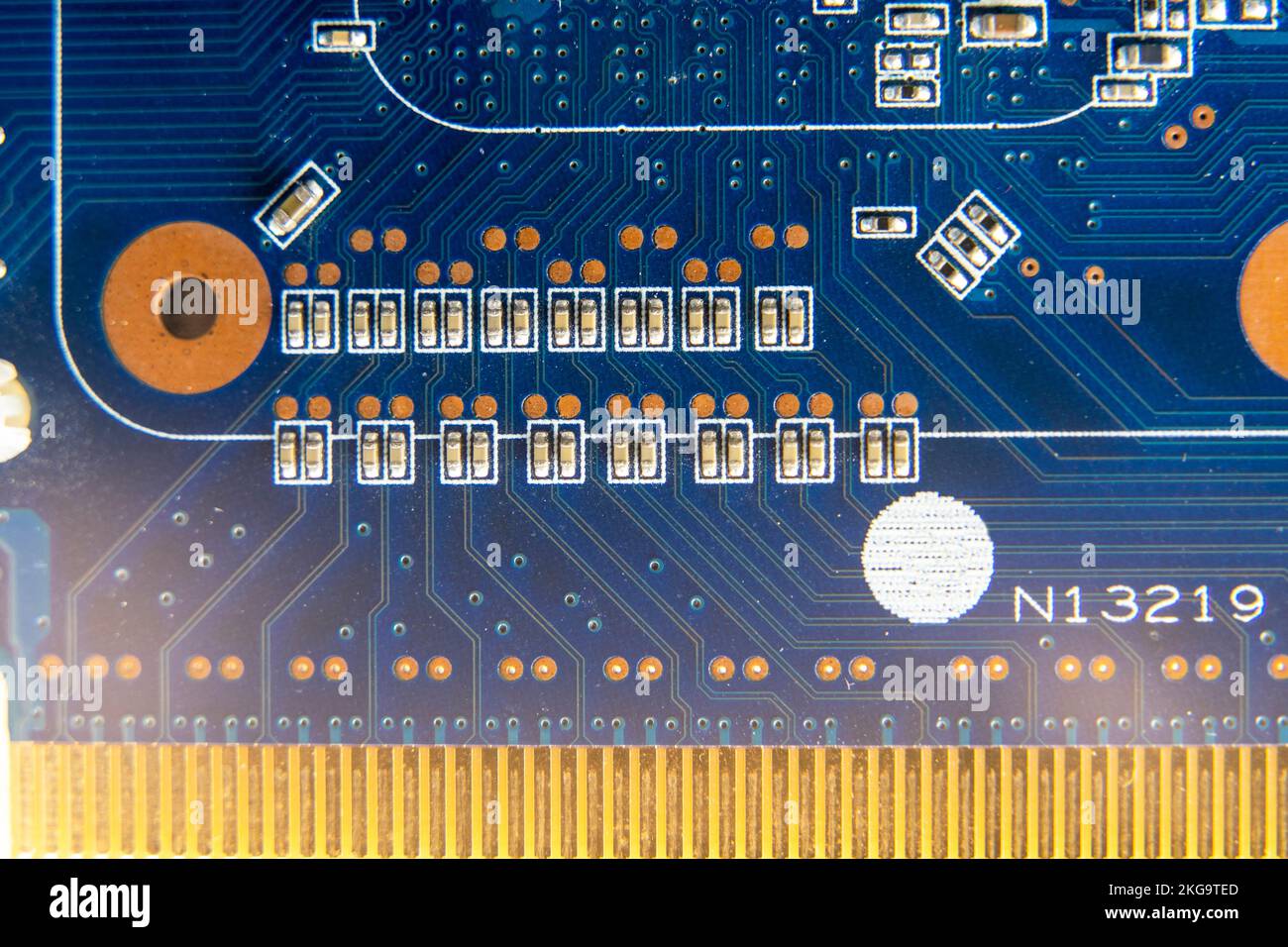 resistors on the blue printed circuit board. pcb Stock Photo - Alamy