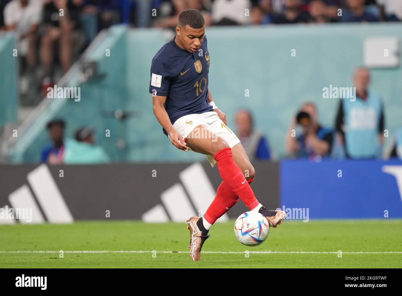 Kylian Mbappe of France during the Qatar 2022 World Cup match, Group D ...