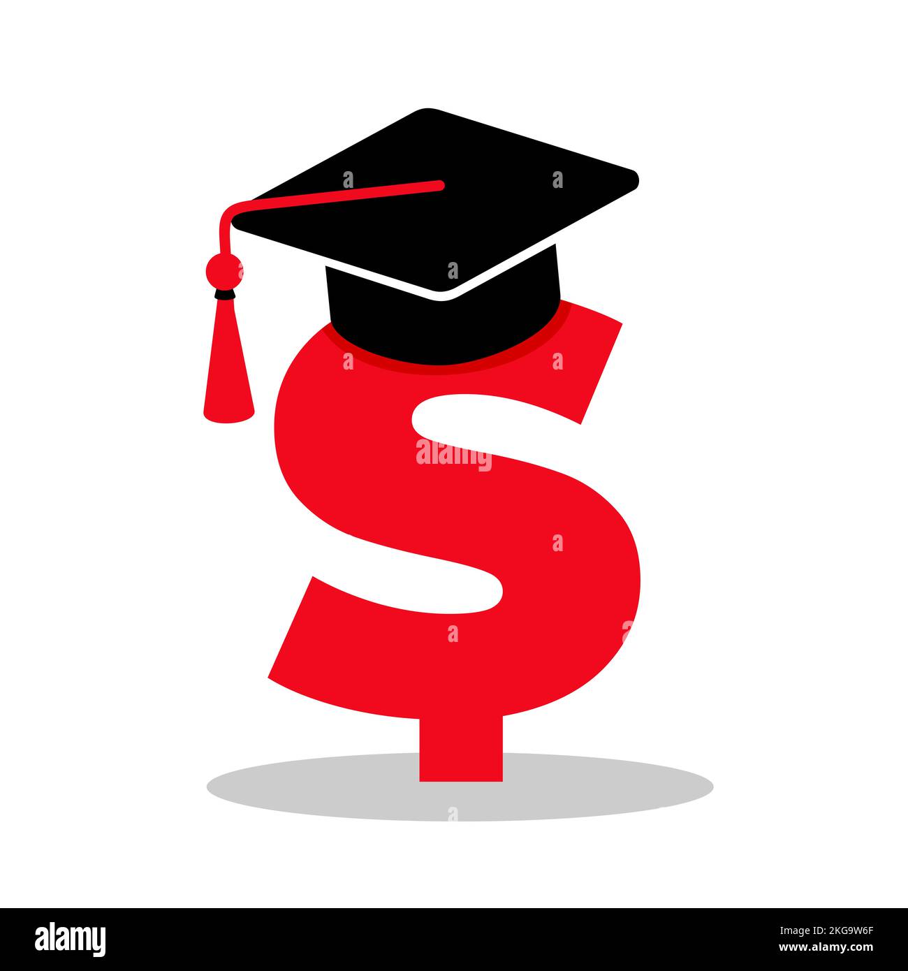 Square academic cap and US dollar - price, cost, value and expense of ...