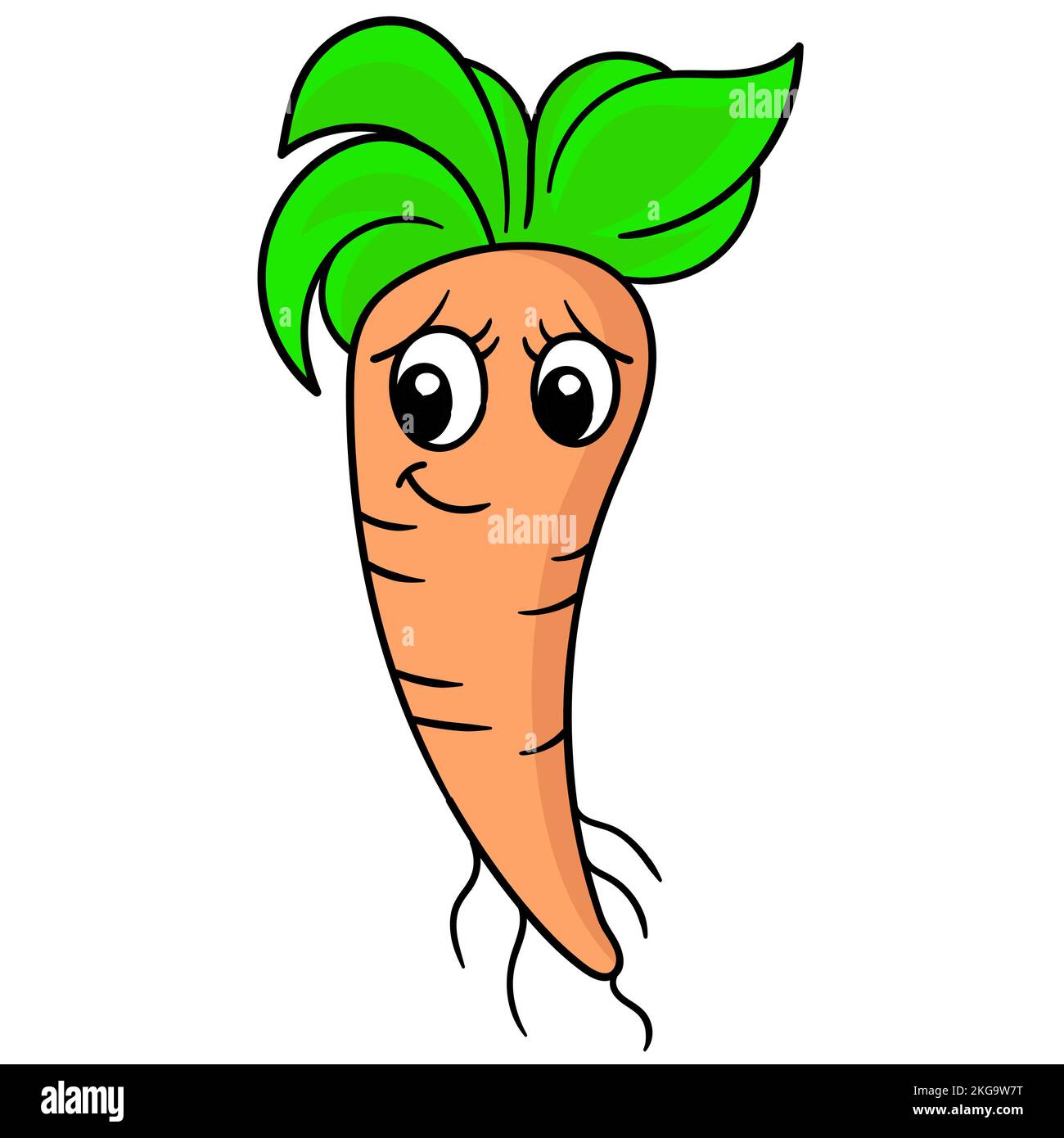 A vector illustration of a carrot cartoon character isolated on white ...