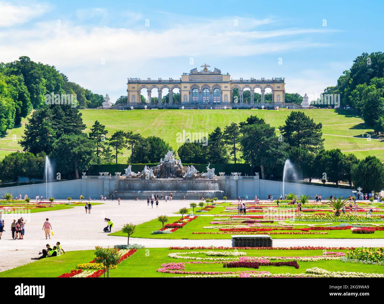 Vienna, Austria - June 2022: Beautiful view from the palace park with ...